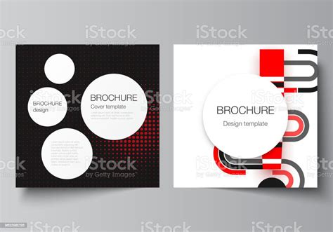 벡터 일러스트 레이 션의 두 편집 레이아웃의 사각형 디자인 브로셔 잡지 전단지 책자에 대 한 템플릿을 다룹니다 최소한의 디자인에 추상 벡터 배경 가리기에 대한 스톡 벡터