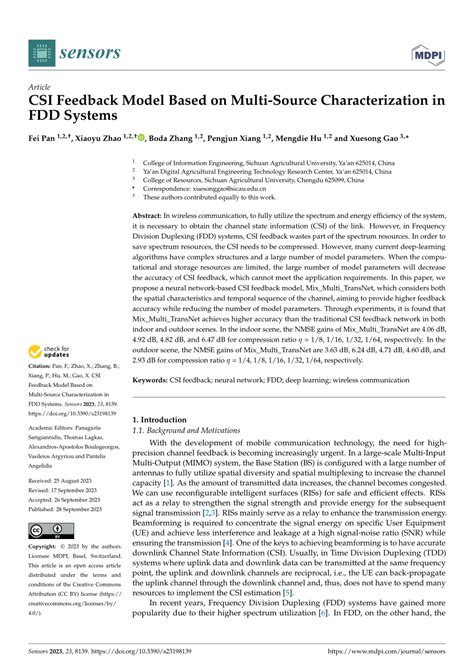 PDF CSI Feedback Model Based On Multi Source Characterization In FDD Systems