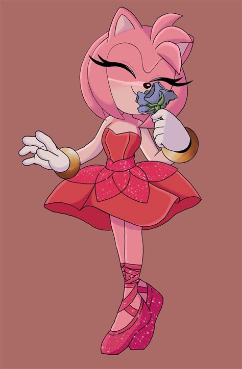 Amy Rose In A Red Dress By Bethzyblx Rsonicthehedgehog