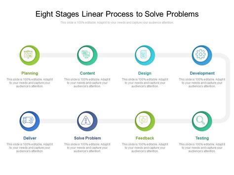 eight stages linear process to solve problems ppt powerpoint