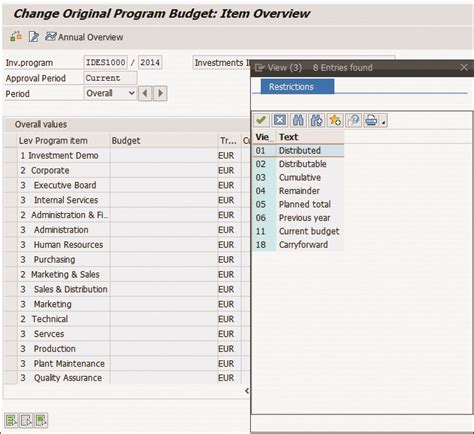 Budgeting For An Investment Program With SAP CO