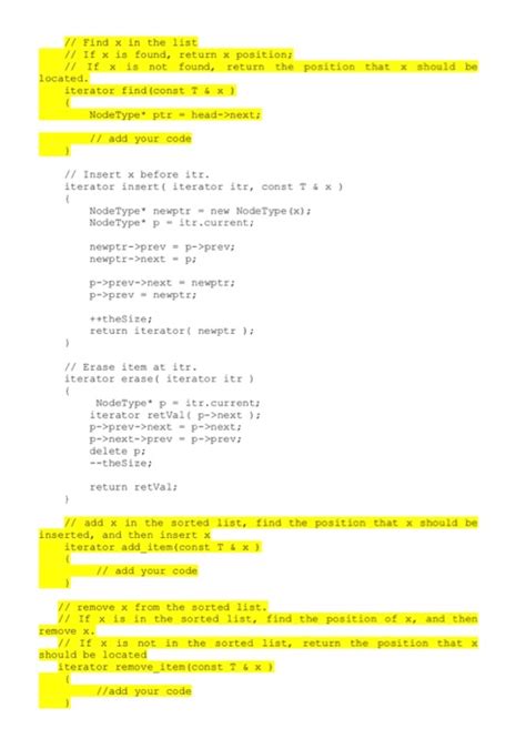 Solved The SortedLinkedList Class Template Complete The Chegg