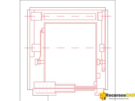 Bloques Dwg De Ascensor Doble Embarque 1500x1800 Mm En Planta Para