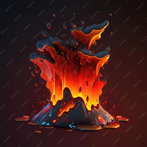 Premium Photo 2d Lava Splash Vfx Game Ai Generated