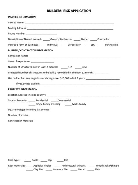 Basic Builder Risk Application Pdf