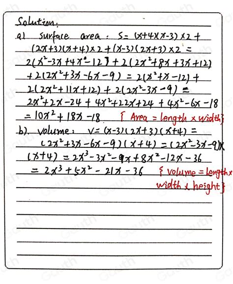 Solved 3 The Dimensions Of A Rectangular Prism Are Represented By