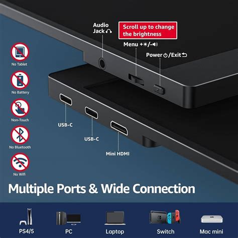 Cocopar USB C Portable Monitor 15 6 1080P FHD HDR Zero Frame USB C Computer Display With Dual