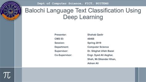 Balochi Language Text Classification Using Deep Learning 1pptx
