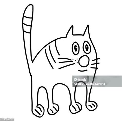 손으로 그린 검은 벡터 일러스트 는 흰색 배경에 고립 된 큰 슬픈 눈을 가진 아름다운 팬 성인 젊은 고양이의 초상화 0명에 대한