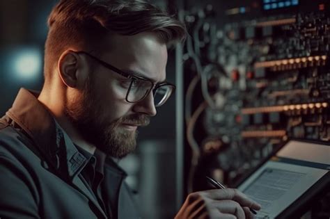 Premium Ai Image The Diligent Young Caucasian Male Engineer Is