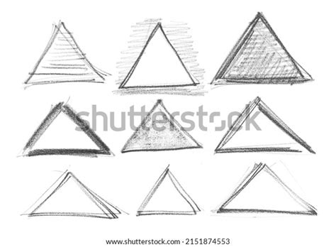 Set Hand Draw Triangle Grunge Graphite Stock Illustration 2151874553 Shutterstock