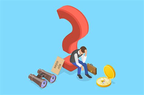 실업자의 3d 아이소메트릭 플랫 벡터 개념 적 그림 불확실성에 대한 스톡 벡터 아트 및 기타 이미지 불확실성 실업 일러스트레이션 Istock