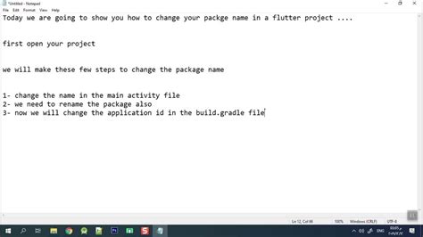 Flutter Tutorials CHANGE PACKAGE NAME IN Flutter PROJECT YouTube