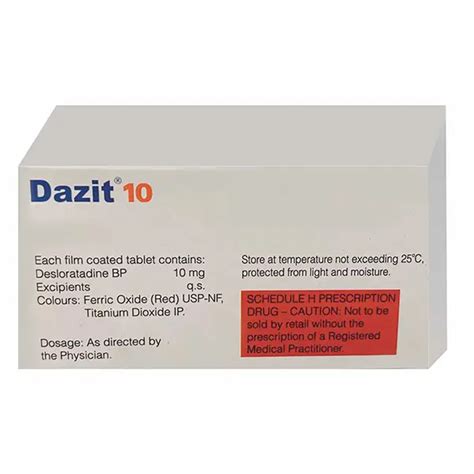 Dazit 10 Tablet View Usage Side Effects Price And Subtitute Egmedi