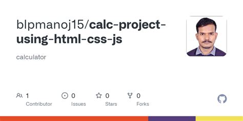 Github Blpmanoj15calc Project Using Html Css Js Calculator