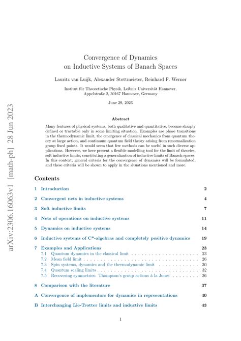 pdf convergence of dynamics on inductive systems of banach spaces