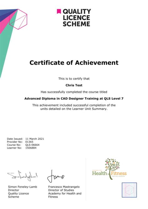 Order Your Qls Endorsed Certificate Academy For Health And Fitness