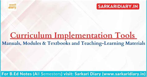 Curriculum Implementation Tools Manuals Modules And Textbooks And