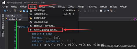Vs下ivf（fortran）调用mkl函数库的使用配置及计算一般矩阵的特征值与特征向量说明geev Mkl Fortran Csdn博客