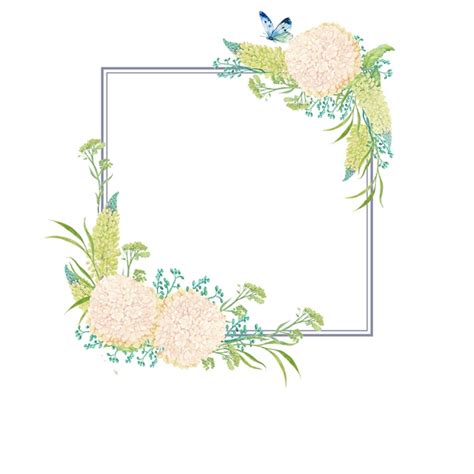 Иллюстрации и рамочки с гортензией В прикрепленном архиве все картинки для распечатки в отличном