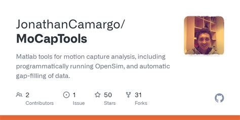 GitHub JonathanCamargo MoCapTools Matlab Tools For Motion Capture Analysis Including