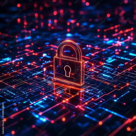 It Technology Security Digital Lock Encrypted Server Connections Data Protection System