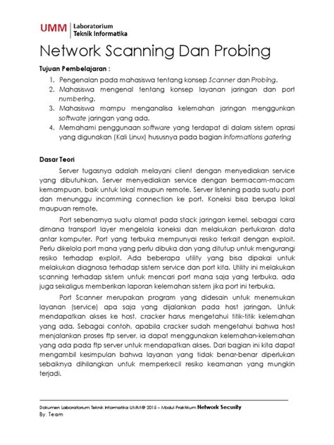 Modul 1 Network Scanning Dan Probing Pdf Modul 1 Network Scanning Dan Probing Pdf