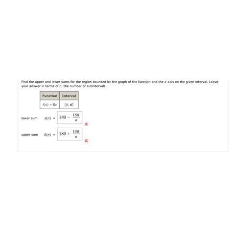 Solved Find The Upper And Lower Sums For The Region Bounded Chegg Com