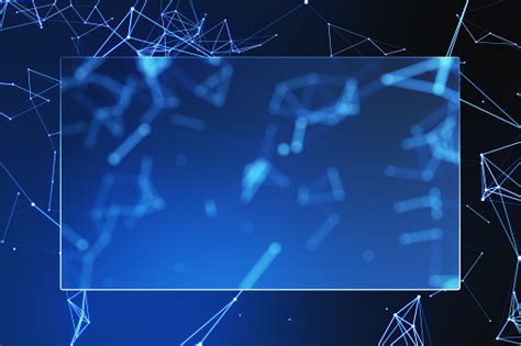 중앙에 투명한 화면과 파란색 배경에 빛나는 유리 부품이 있는 추상 기술 배경 모의 0명에 대한 스톡 사진 및 기타 이미지 0명 3차원 형태 개념 Istock