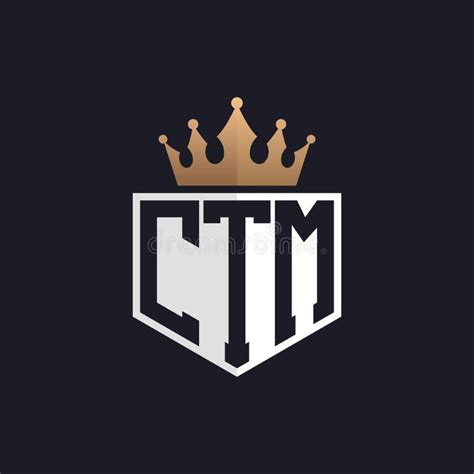 Luxury Ctm Logo With Crown Elegant Initials Ctm Letter Logo For Exclusive Brands Stock
