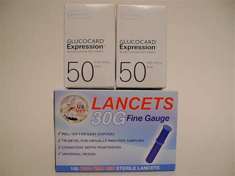 100 Arkray Glucocard Expression Test Strips And 30g Lancets Health And Household