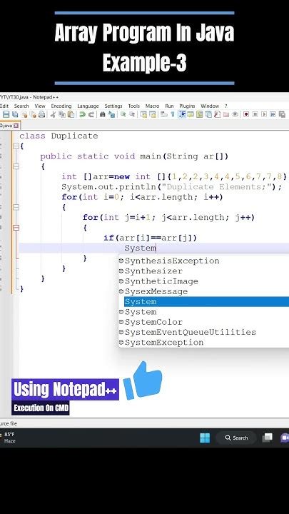 Printing Duplicate Elements In Array Using Java Program Shorts Programming Coding Python