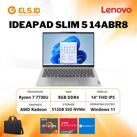 Promo Lenovo Ideapad Slim Abr Ryzen U Gb Ssd Gb Fhd W Ohs Diskon Di