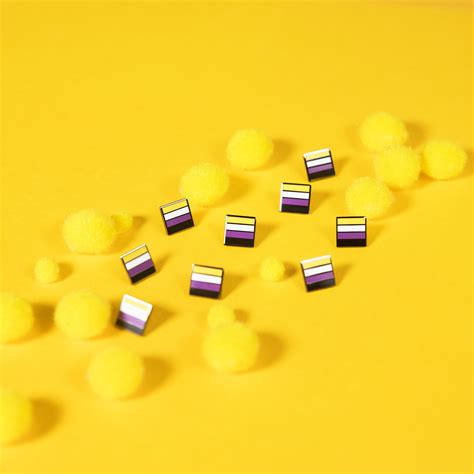 the mini non binary flag pin