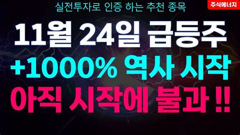 11월 24일 급등주 1000 역사 시작 아직 시작에 불과 이 주식 꼭 매수하세요 대박 납니다 네옴시티 빈살만 네옴시티관련주 모듈러주택 추천주 추천종목