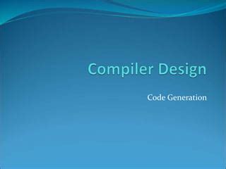 COMPILER DESIGN CLASS Pptx