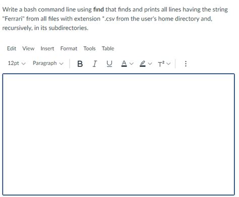 Solved Write A Bash Command Line Using Find That Finds And