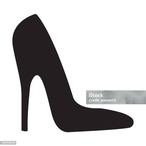 우아한 여성 하이 힐 신발 아이콘 벡터 는 그래픽 디자인 로고 웹 사이트 소셜 미디어 모바일 앱 Ui 일러스트레이션을 위해 흰색