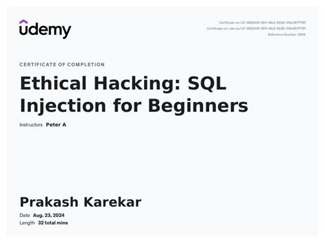 Prakash Karekar On Linkedin Udemy Ethicalhacking Sqlinjection