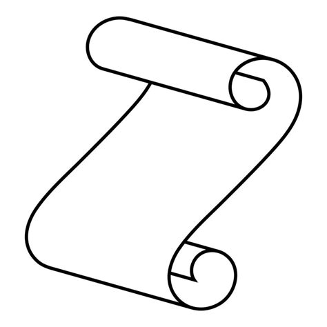 Black Linear Scroll Vector Icon Roll Pictogram 15540709 Vector Art At
