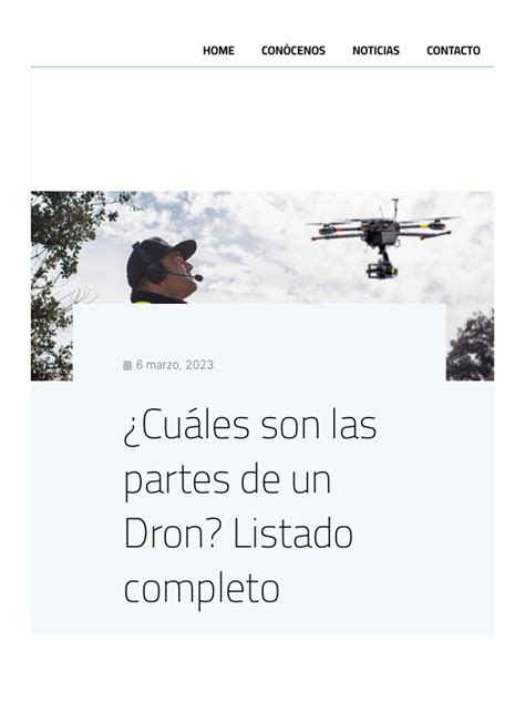 ¿cuáles Son Las Partes De Un Dron Listado Completo Pdf