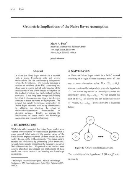 Geometric Implications Of The Naive Bayes Assumption Deepai