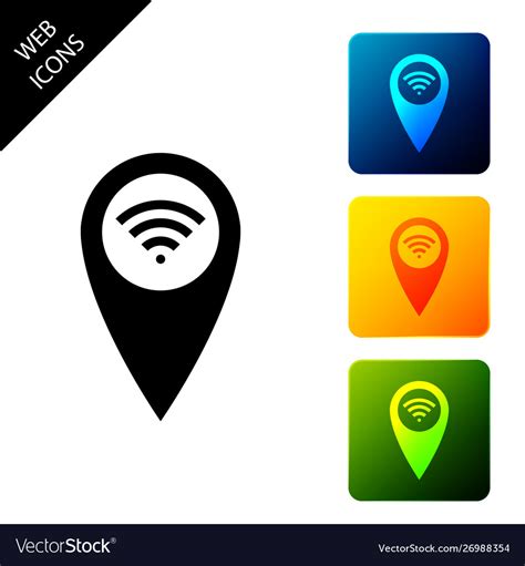 Pointer Map With Wifi Internet Signal Connection Vector Image