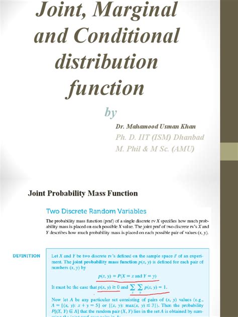 joint marginal and conditional distribution 1 pdf