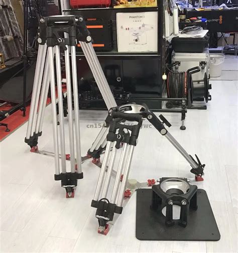 헤비 듀티 전문 카메라 삼각대 스탠드 알루미늄 삼각대 다리 150mm 볼 2560 2575d 유체 헤드용 하중 188kg Aliexpress