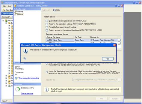 กรณีที่ต้องการ restore database sql 2008 มีขั้นตอนอย่างไร prosoft