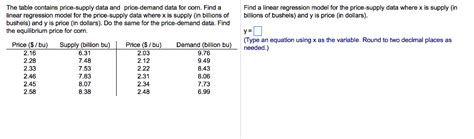 Solved Use A Graphing Calculator To Find A Linear Regression