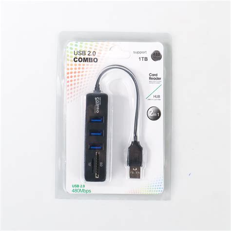 Kebidu Portable USB Hub 3 Port With Card Reader MUP256 Black JakartaNotebook Com