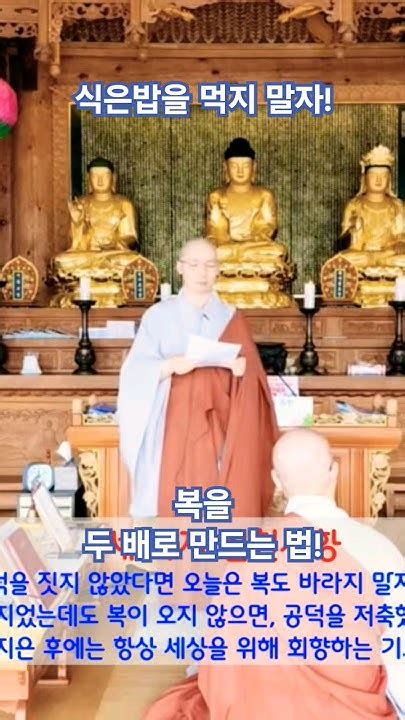 복을 두 배로 만드는 법 동명스님 법담 천팔십일기도 소참법문 불광사 Youtube