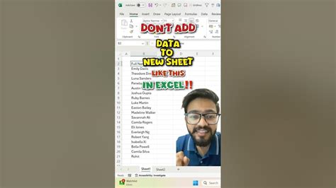 Dont Add Data To New Sheet Like This In Excel‼️instead Use Amazing